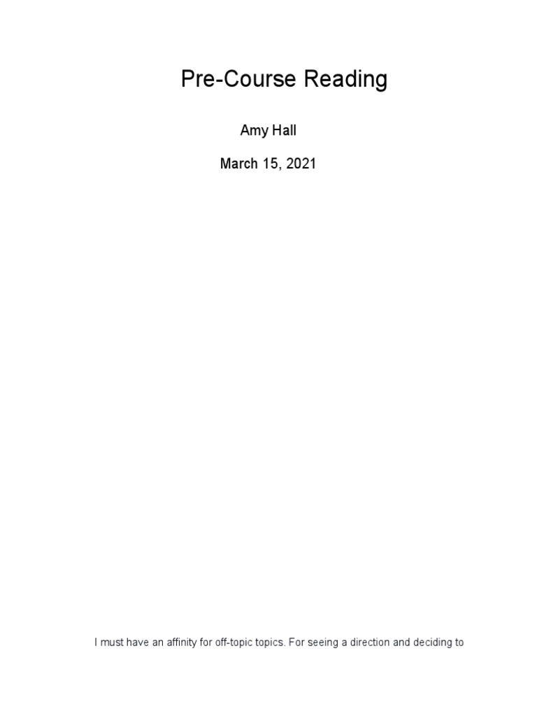 Pre-Course Reading | PDF | Religion And Belief