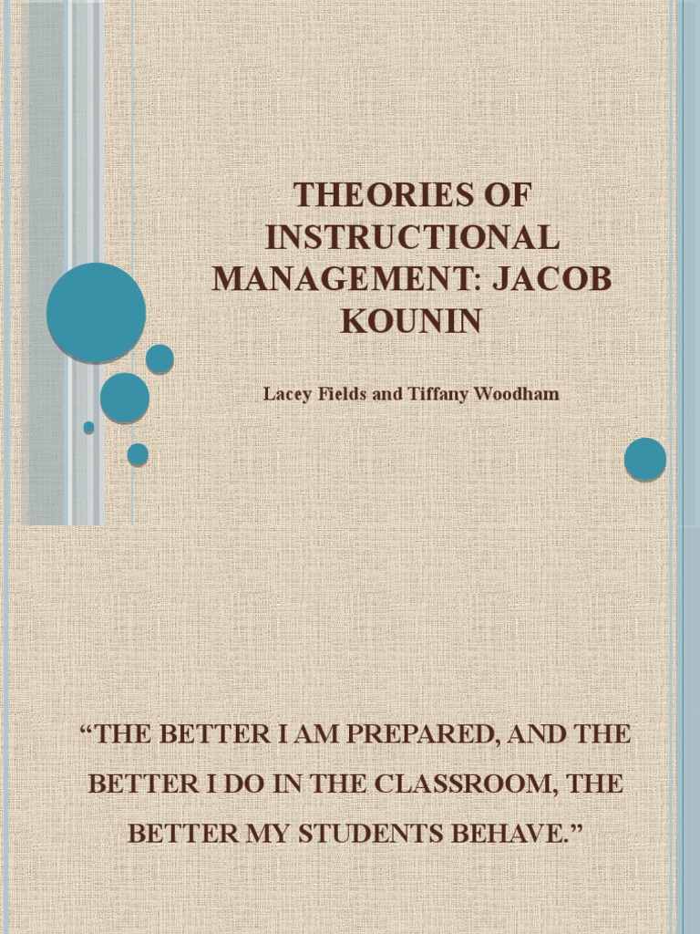 Jacob Kounin Instructional Management Theory Presentation | PDF