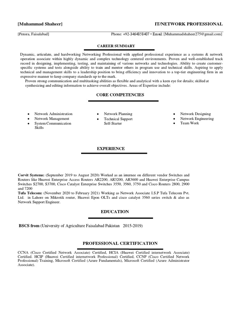 Muhammad Shaheer (Network Engineer) | PDF | Routing | Computer Network