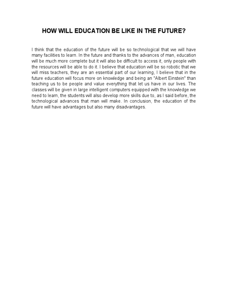 WRITING Task - Education in The Future | PDF | Social Science | Computers