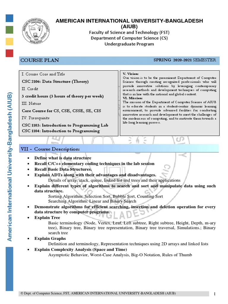 CSC 2105 DataStructure Theory New Spring20-21 New 3 Credit | PDF | Queue (Abstract Data Type ...