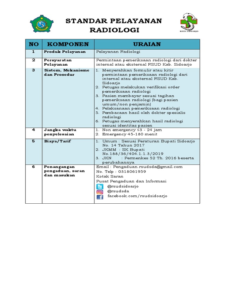 Standar Pelayanan Radiologi 2019 | PDF