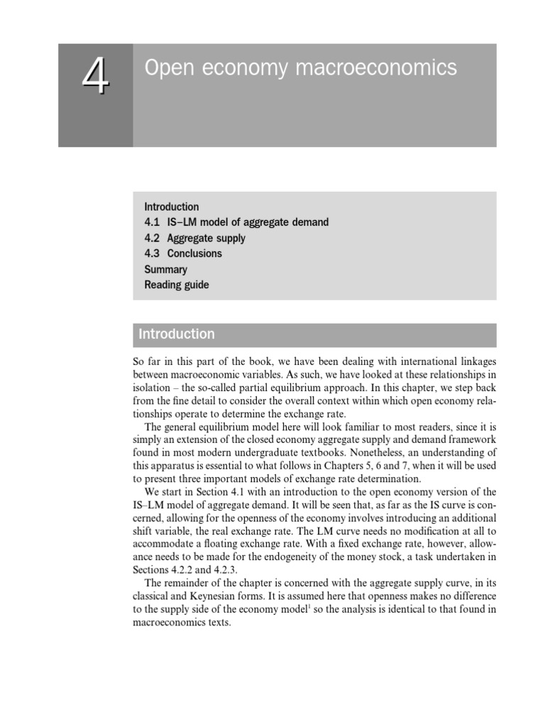 Chap 4 Open Economy Macroeconomics | PDF | Demand For Money | Money Supply