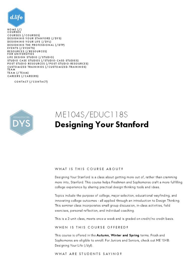 Designing Your Stanford - Stanford Life Design Lab | PDF | Design ...