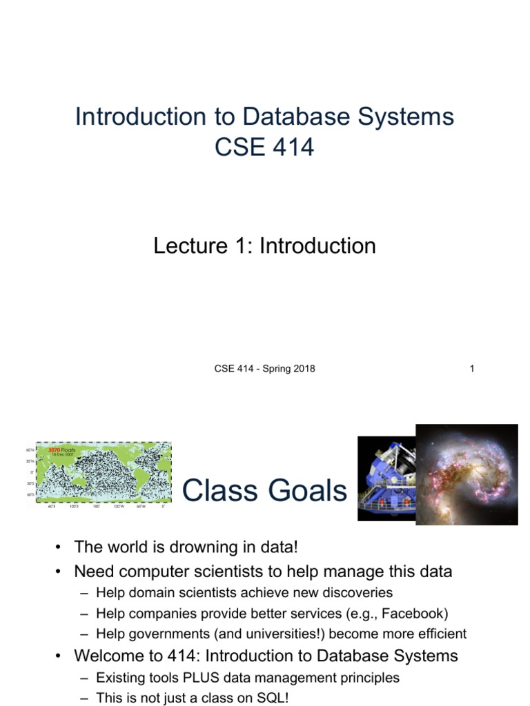 Introduction To Database Systems CSE 414 | Download Free PDF | Databases | Oracle Database
