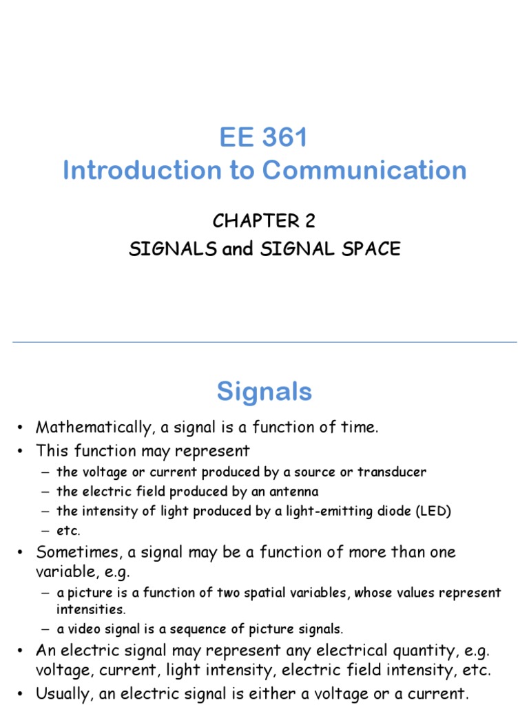 Chapter 2 Signals And Signal Space Pdf Discrete Time And