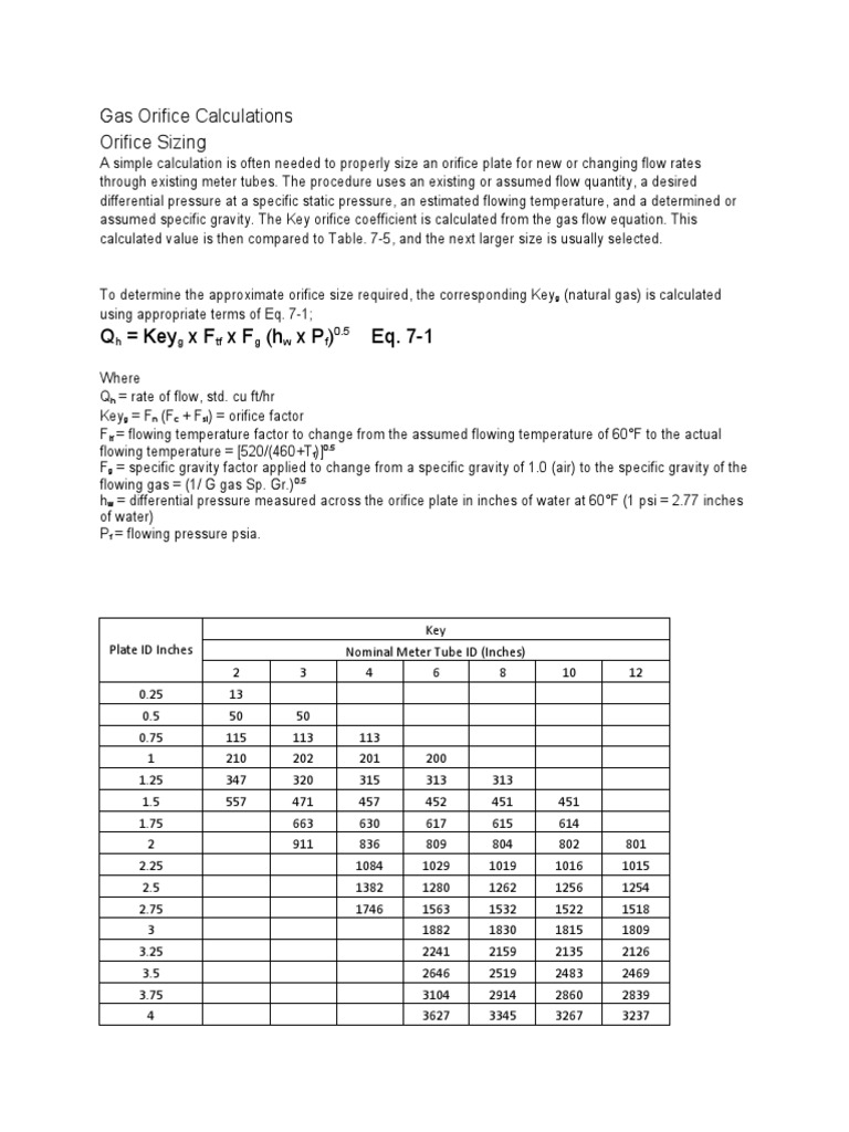 13 - Gas Orifice and Gas Rate Calculations | PDF | Pressure | Flow ...
