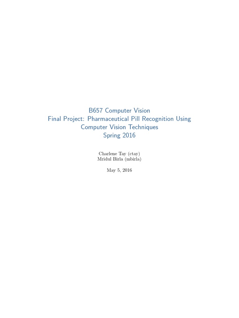 B657 Computer Vision Final Project: Pharmaceutical Pill Recognition ...