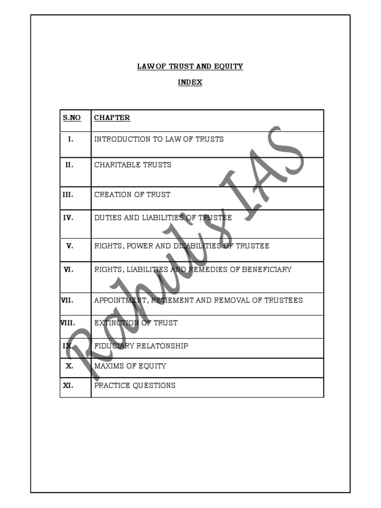 Equity and Trust Notes | PDF | Trust Law | English Trust Law
