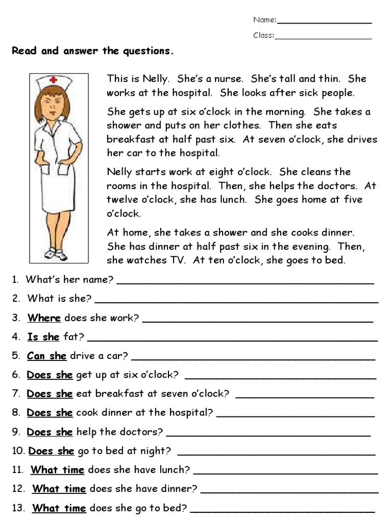 Daily Routine of Nurse Nelly | PDF