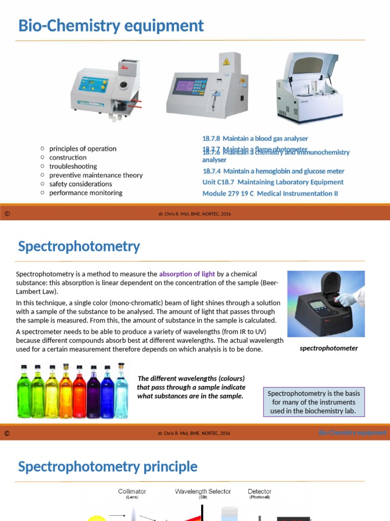 CM Biochemistry Equipment PP | PDF | Spectrophotometry | Physical Chemistry