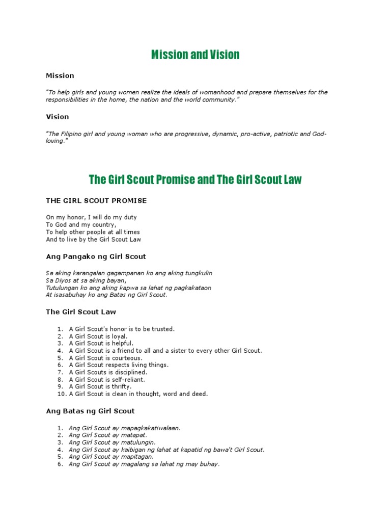 Mission and Vision of GSP | PDF