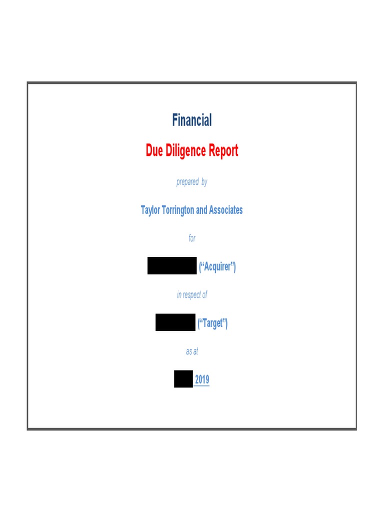 Example Financial Due Diligence Report Redacted | PDF | Value Added Tax ...