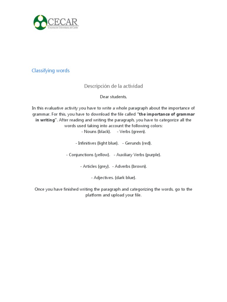 Classifying words | PDF