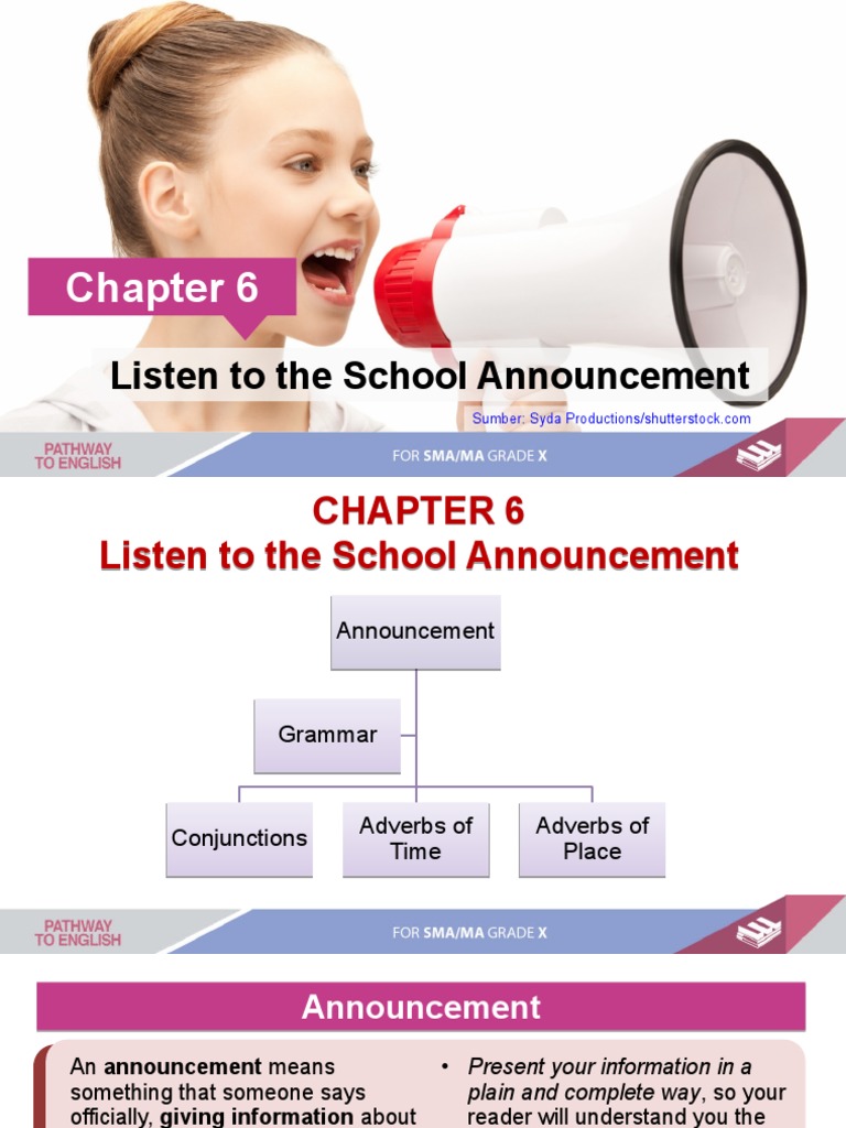 School Announcement Grammar Guidelines | PDF | Adverb | Grammar