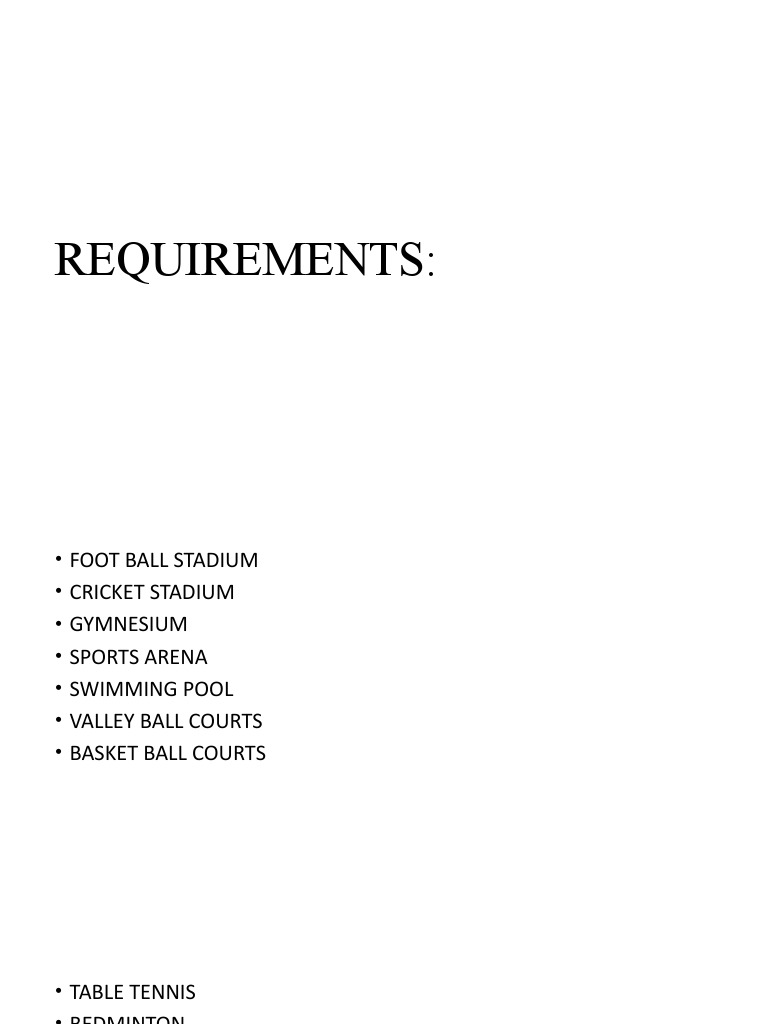 Standards FOR SPORTS COMPLEX | PDF
