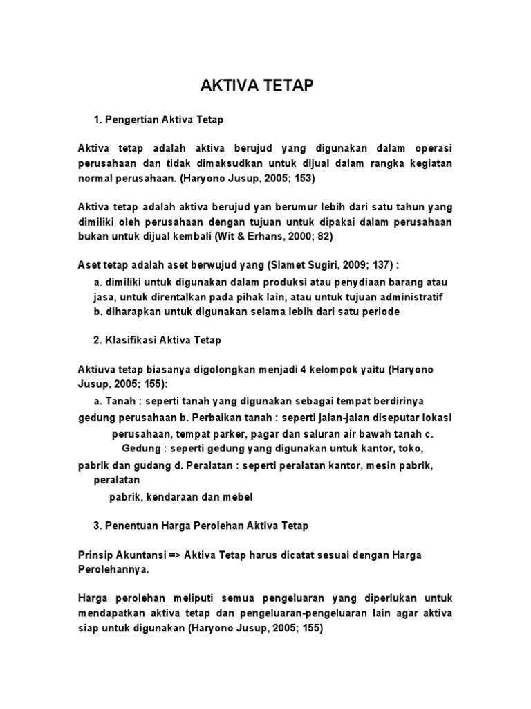 Aktiva Tetap | PDF