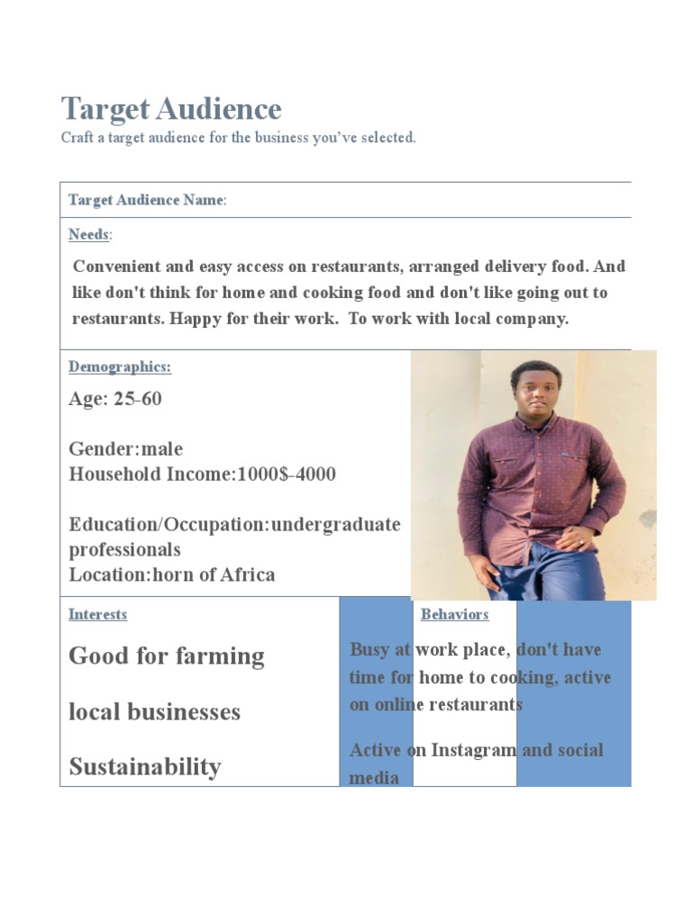 Target Audience Worksheet - Create A Customer Persona and Journey ...