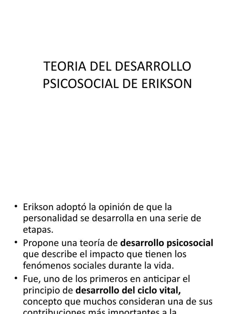F01-Teoria Del Desarrollo Psicosocial de Erikson | PDF | Adultos | La naturaleza humana