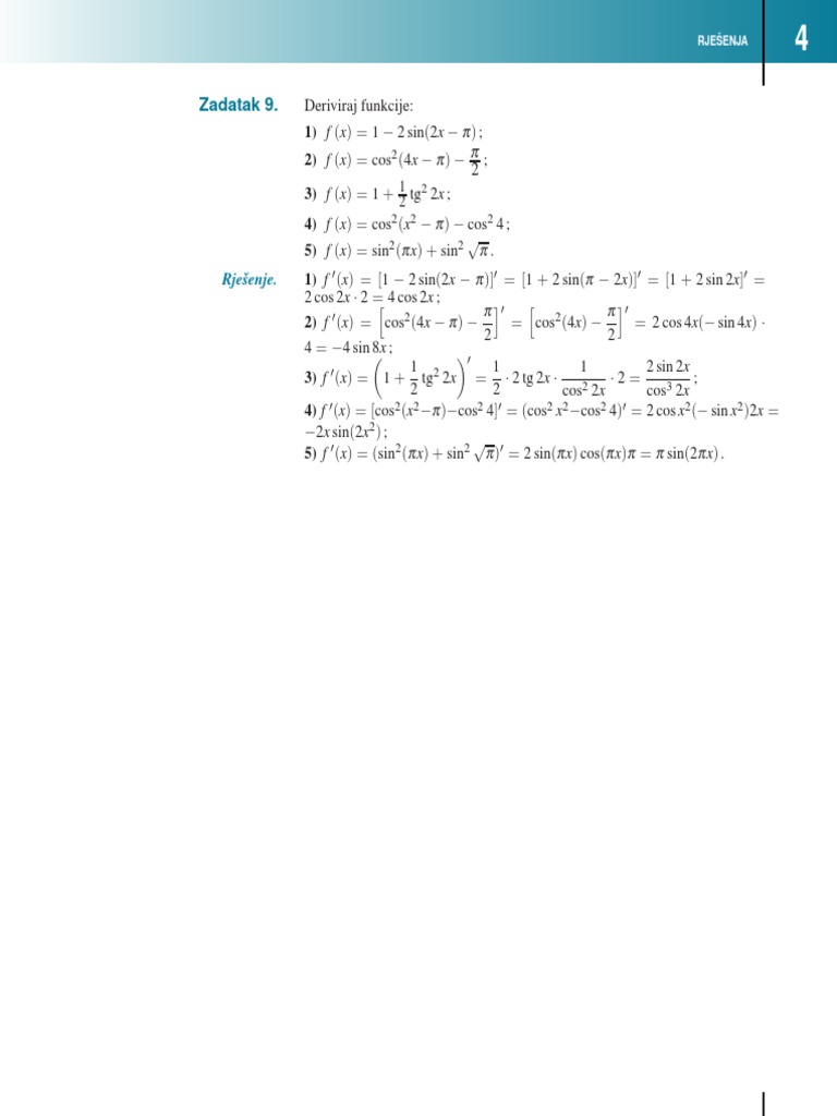 Zadatak 9.: Deriviraj Funkcije | PDF