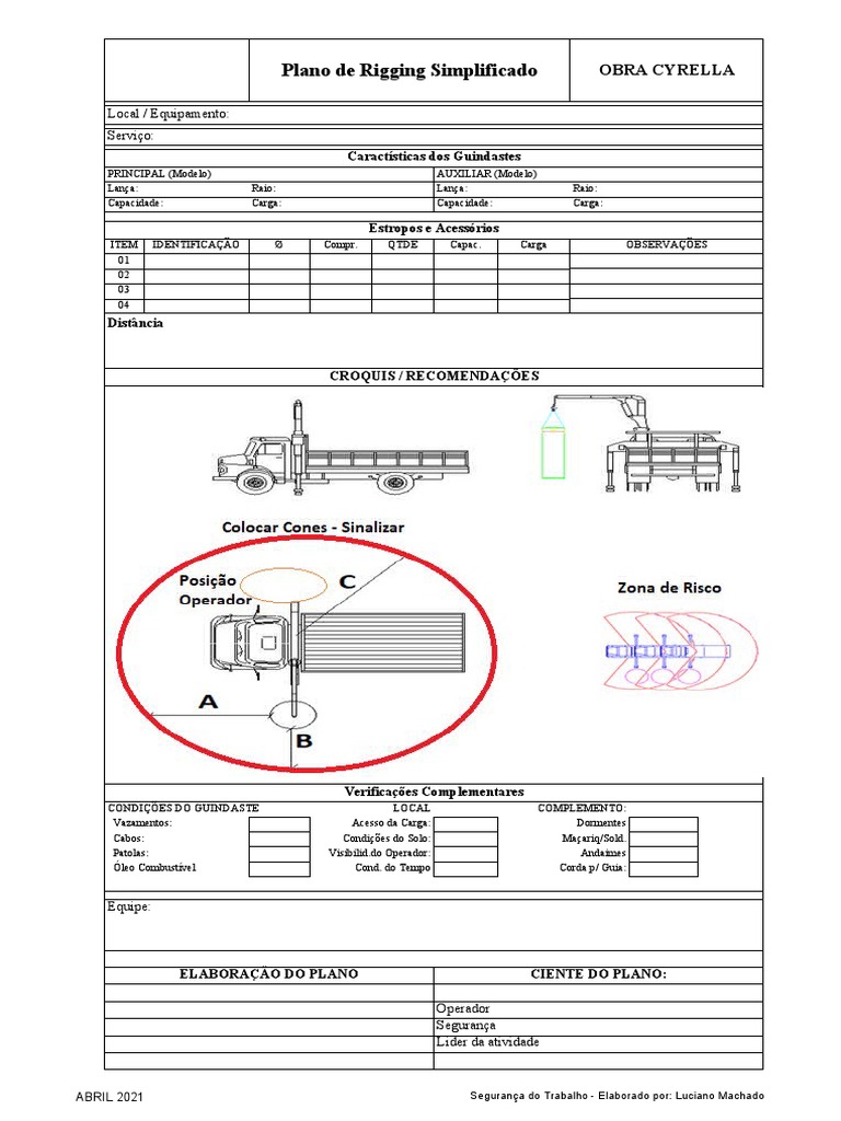 PLANO DE RIGGING SIMPLIFICADO Mobilização e Desmobilização | PDF