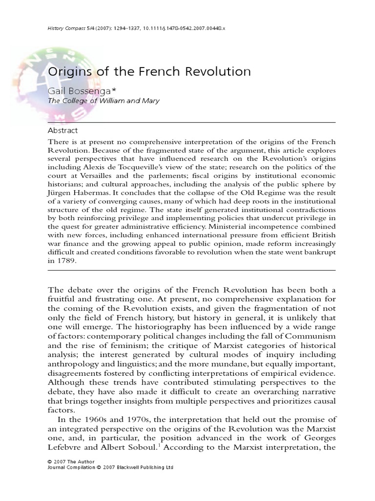 Origins of The French Revolution | PDF | Interest | French Revolution