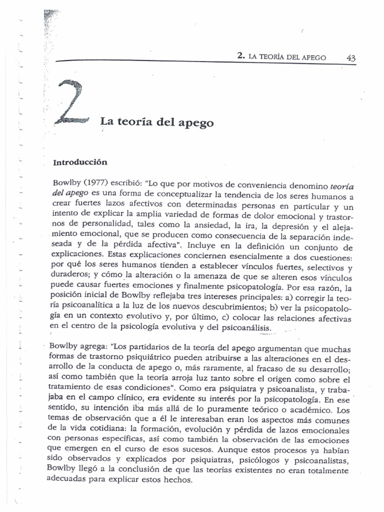 Cap 2 La Teoria Del Apego - Mario Marrone | PDF