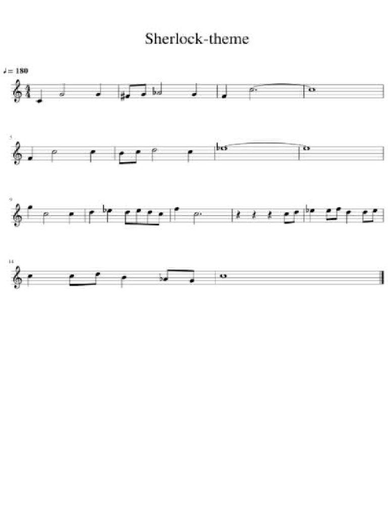 Sherlock Theme - Violin Sheet Music | PDF