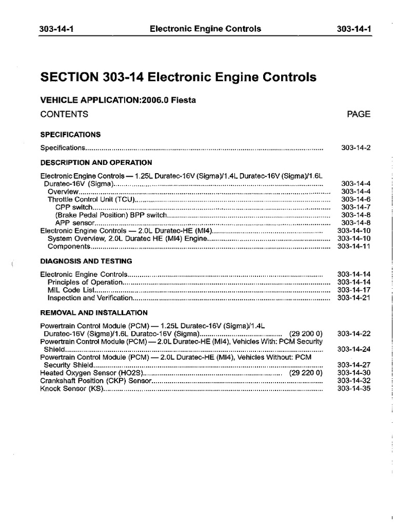 303-1 4-1 Electronic Engine Controls 303-1 4-1 | PDF | Throttle ...