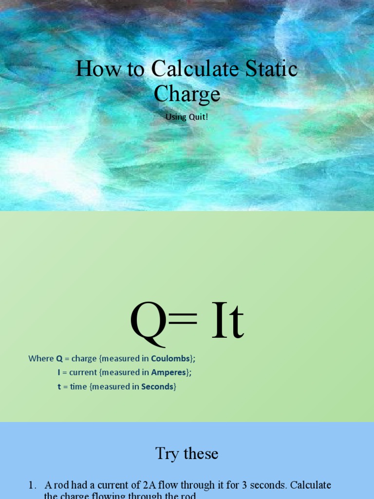 Calculate Static Charge: Step-by-Step Guide | PDF | Science & Mathematics