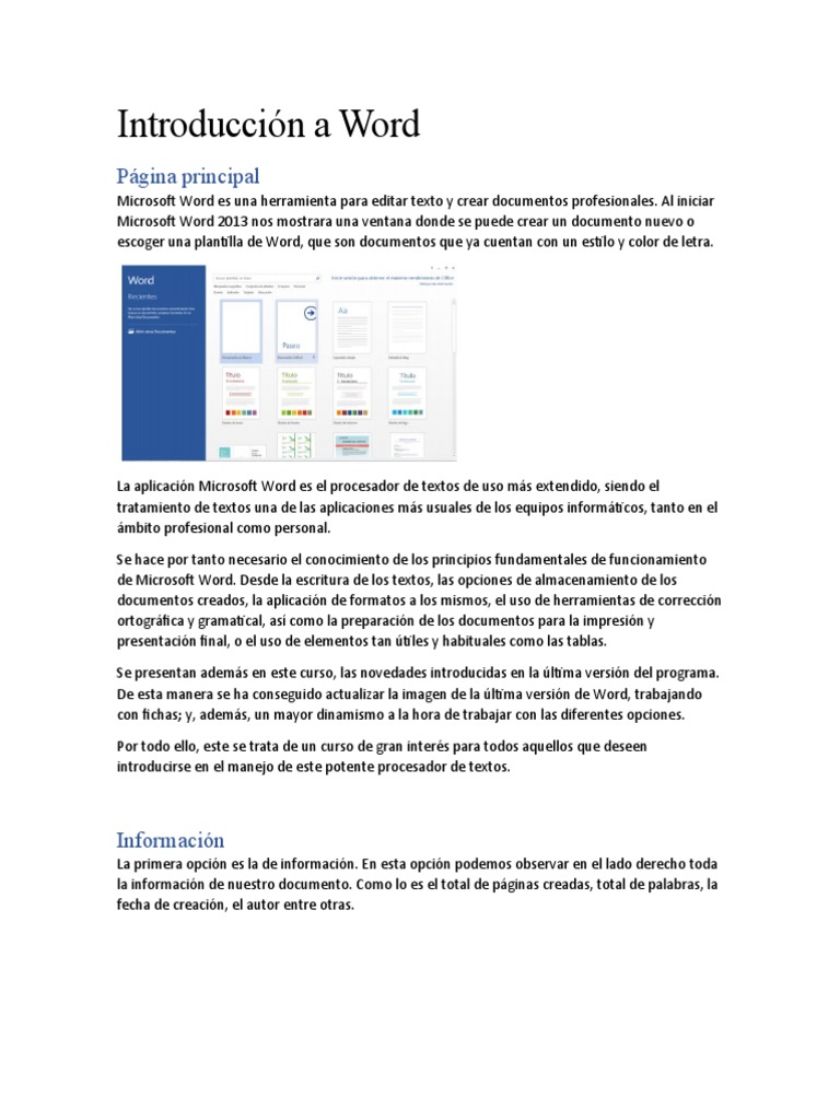 Introducción A Word | PDF | Microsoft Word | Archivo de computadora