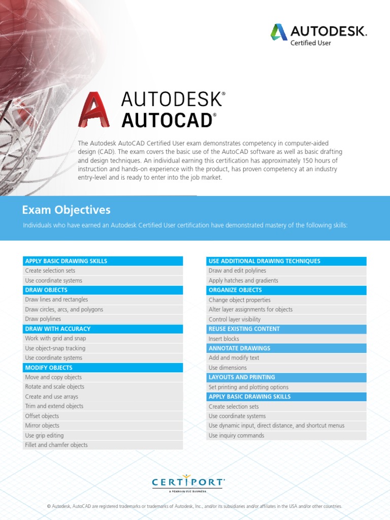 ACU AutoCAD Exam Objectives 0120 | PDF