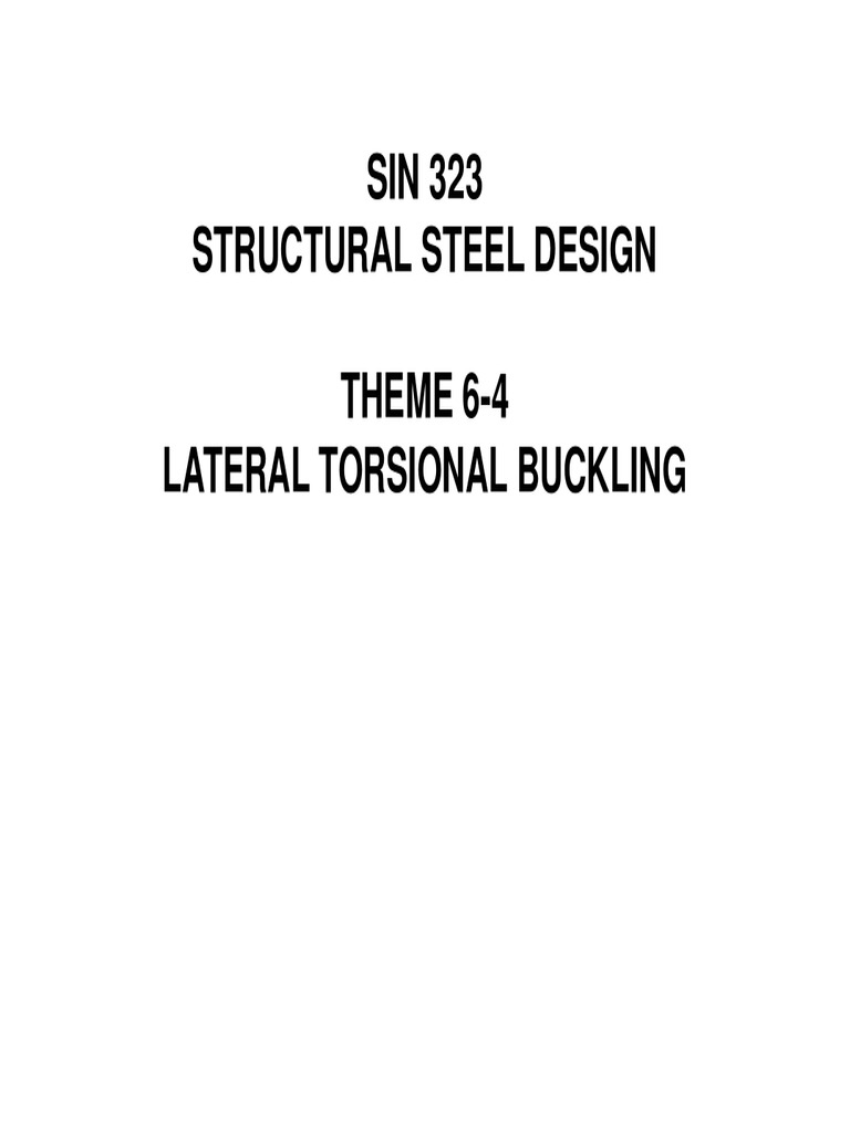 6-4 Beams - Lateral Torsional Buckling | PDF | Buckling | Beam (Structure)