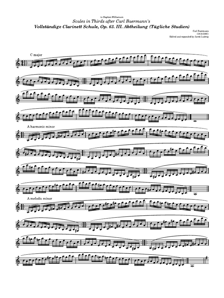 Clarinet Scales in Thirds | PDF