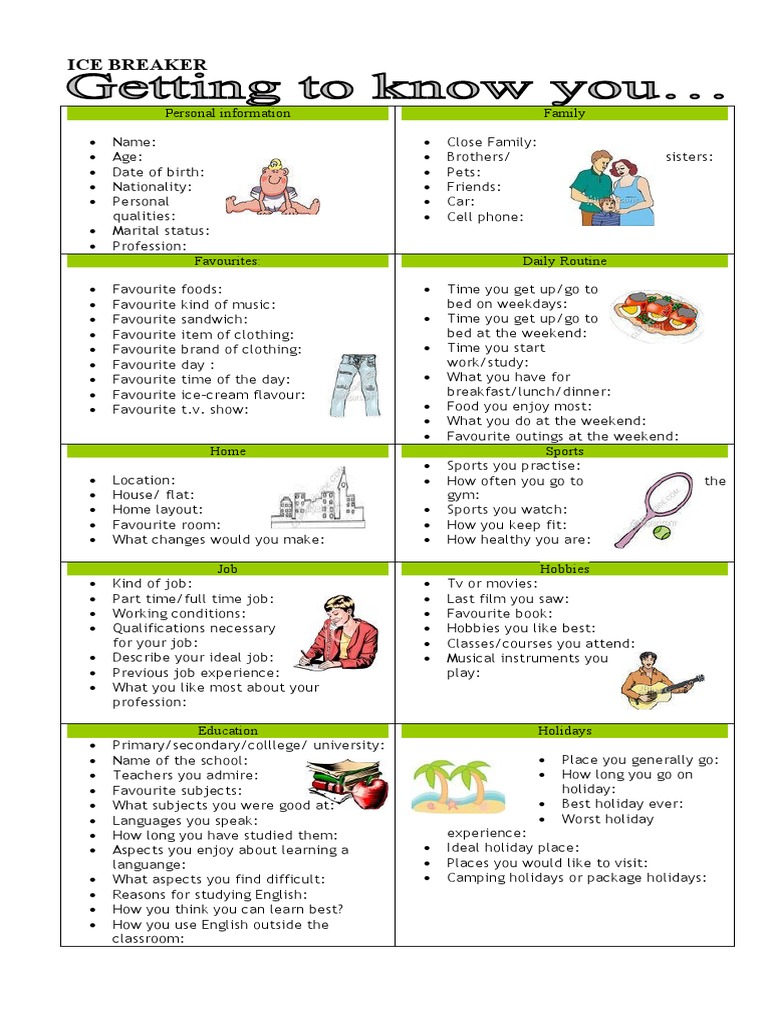 Icebreaker Personal Info | PDF