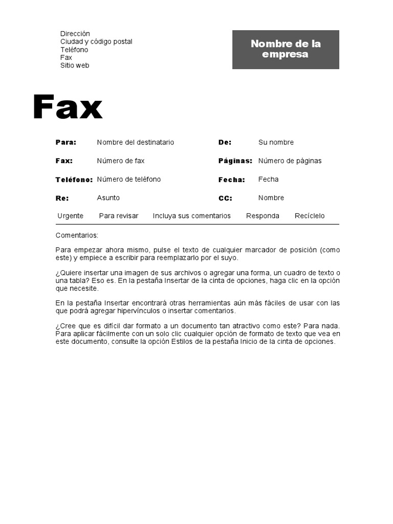 Ejemplo de Un Fax | PDF