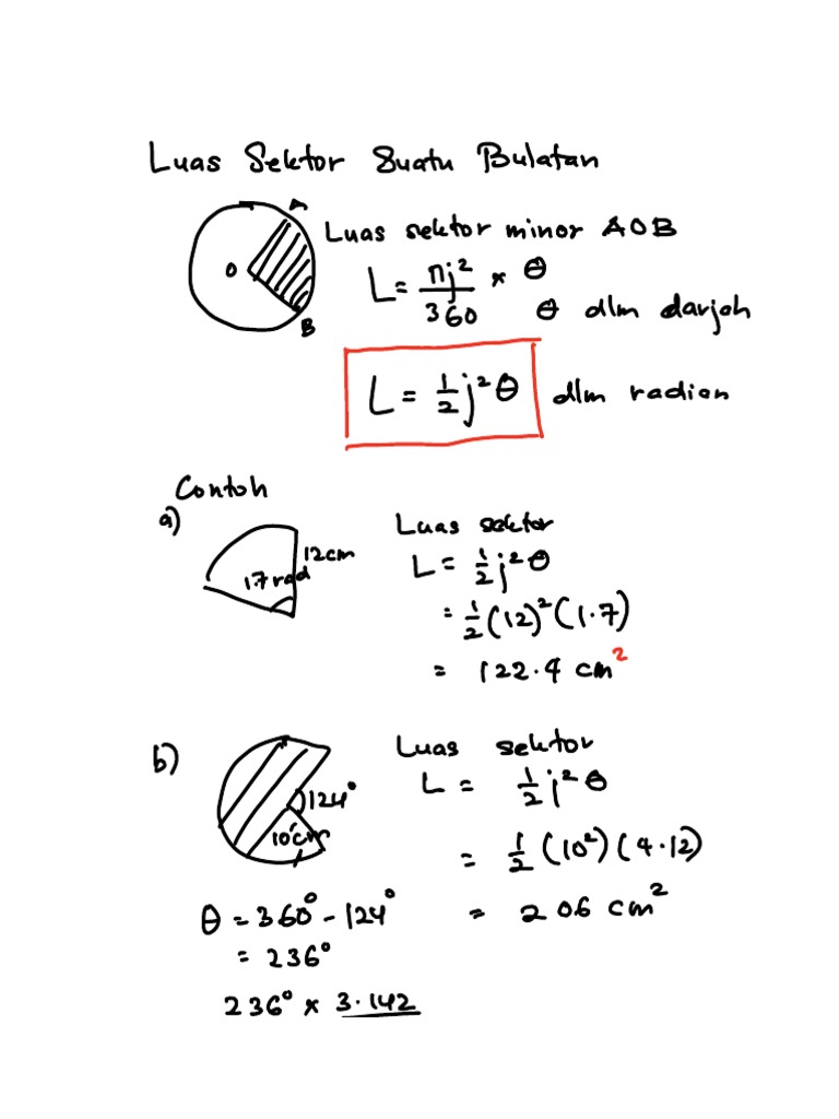 Luas Sektor Satu Bulatan Note 12 Feb 2021 | PDF