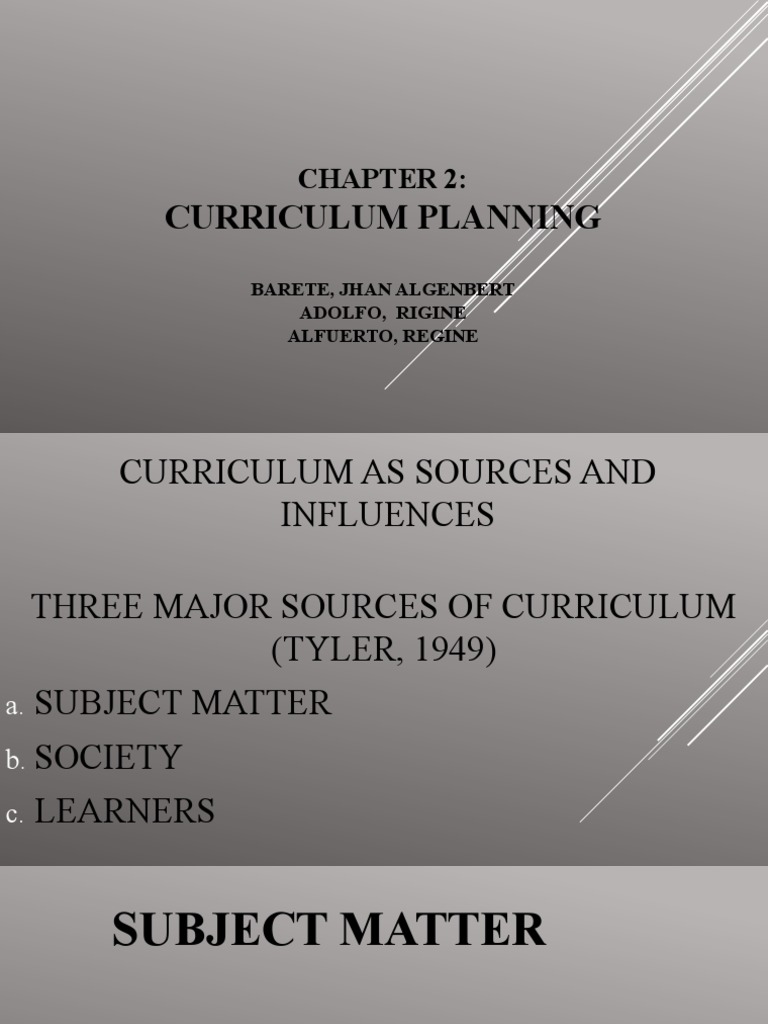 Curriculum Planning Pdf Curriculum Education Theory