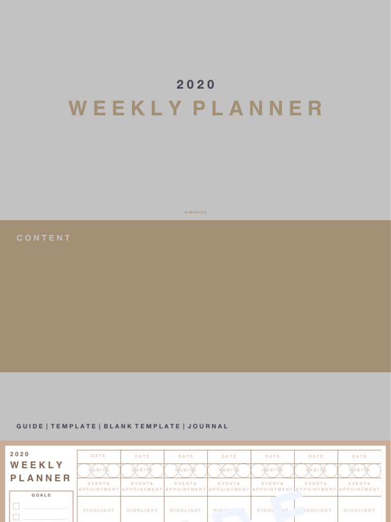 2020 Weekly Planner | PDF