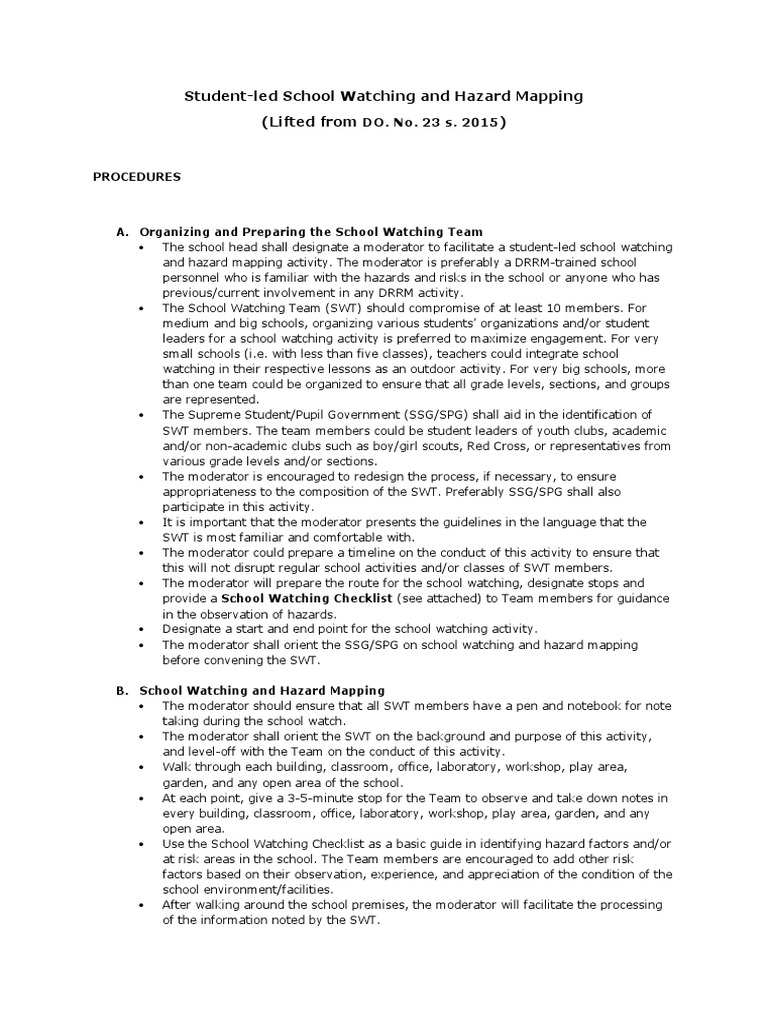 Student-Led School Watching and Hazard Mapping | PDF | Nature