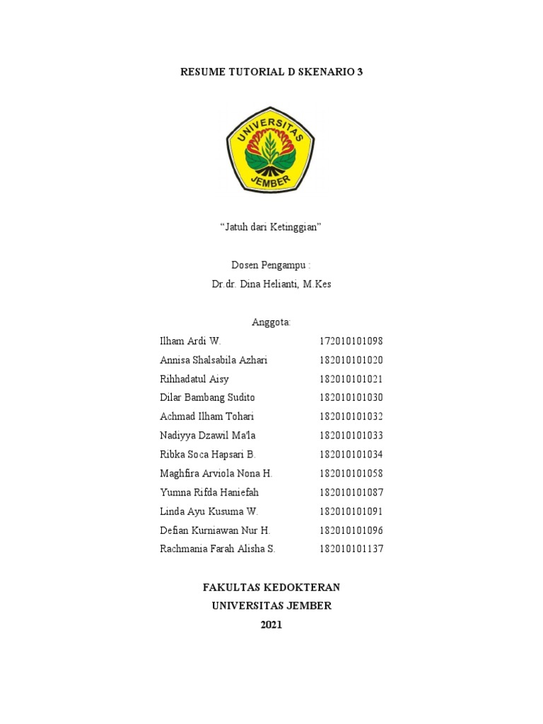 Resume Skenario 3 Tutorial A Blok 16 | PDF