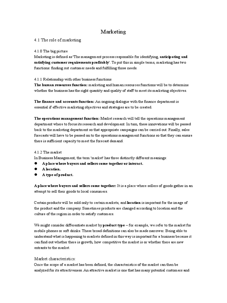 IB Marketing Notes | PDF | Sampling (Statistics) | Marketing