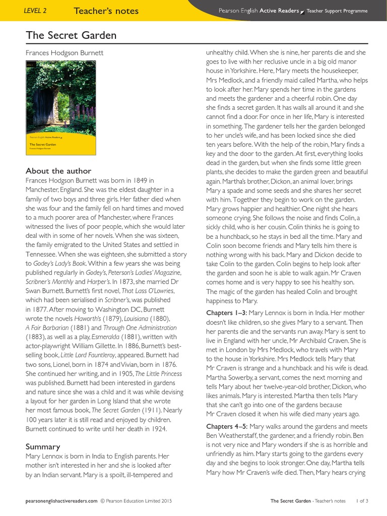 The-Secret-Garden - Teacher's Notes | PDF | The Secret Garden