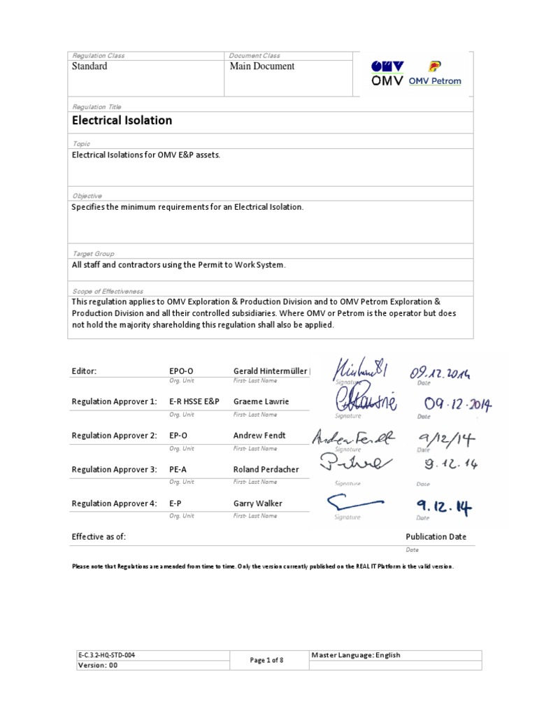 Electrical Isolation: Standard Main Document | PDF | High Voltage ...