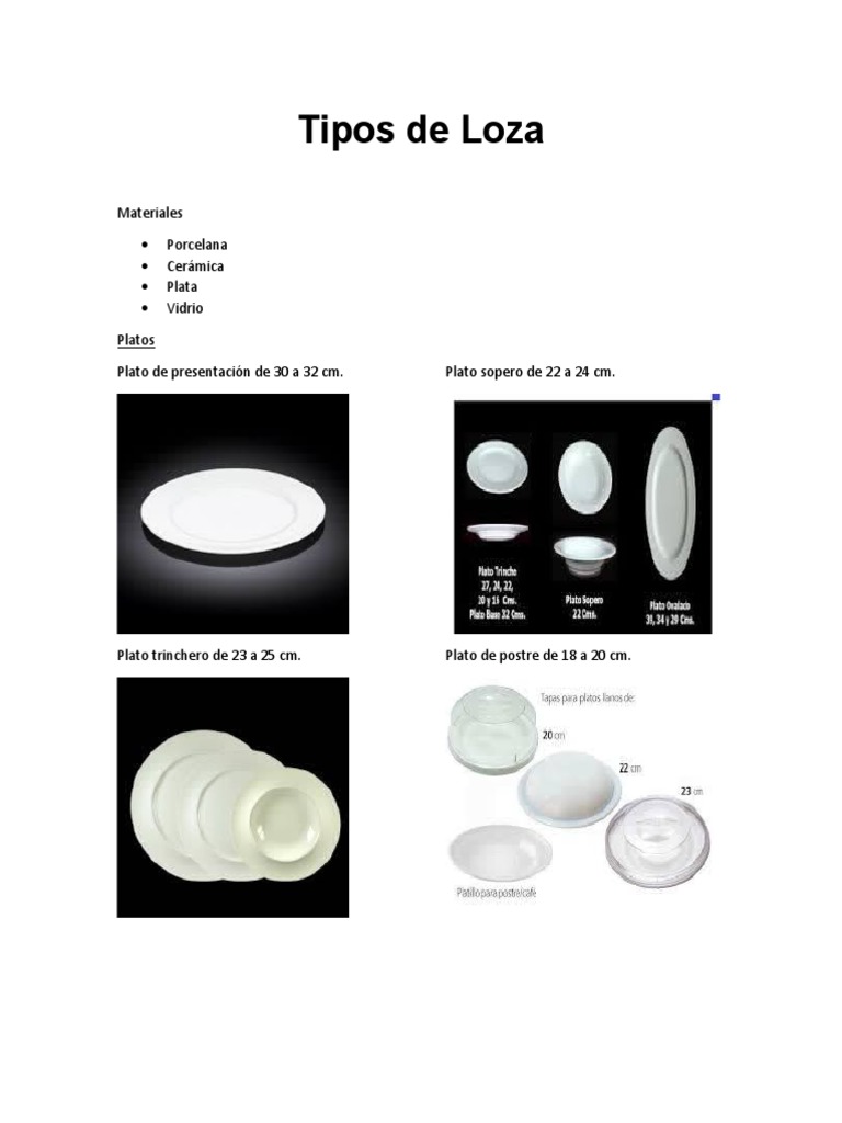 Tipos de Loza | PDF