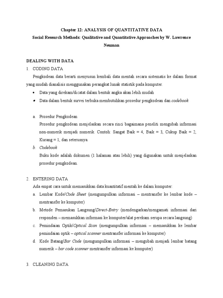 Chapter 12 - Analysis of Quantitative Data | PDF