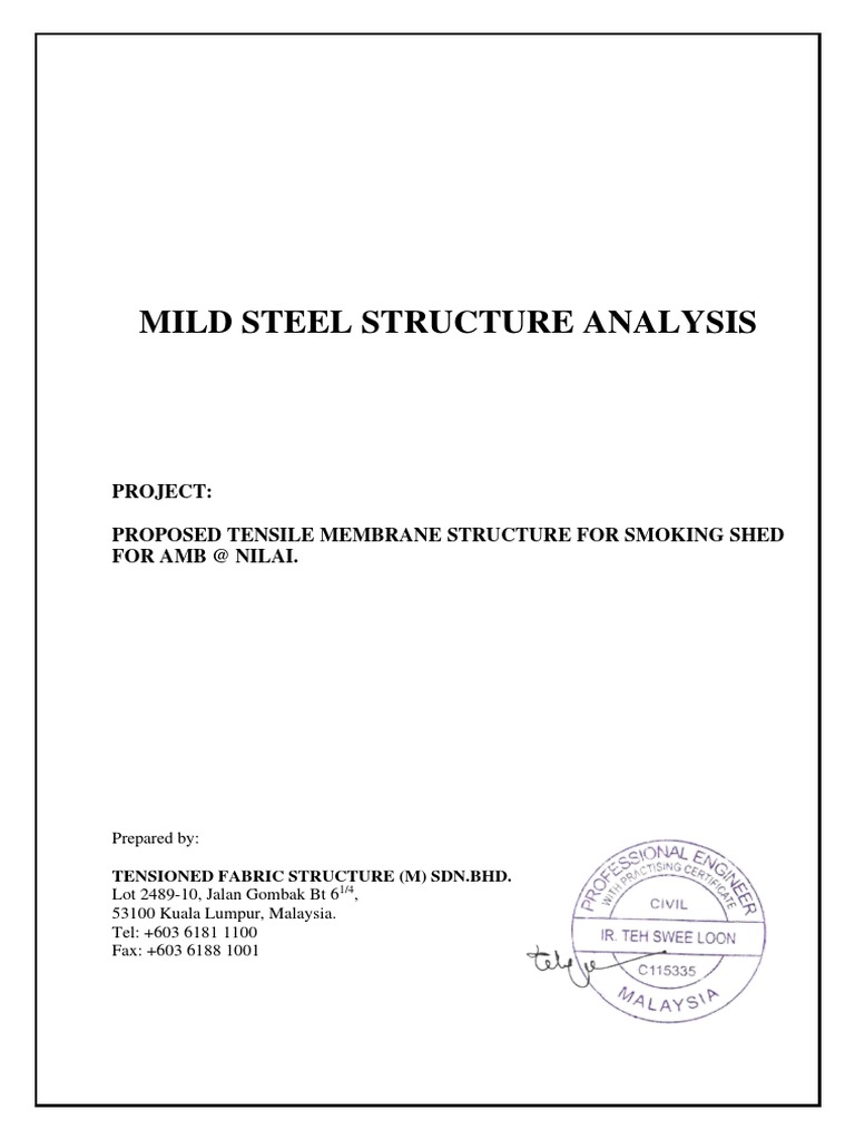 Smoking Shed For AMB - Structure Analysis R1 | Download Free PDF | Beam ...
