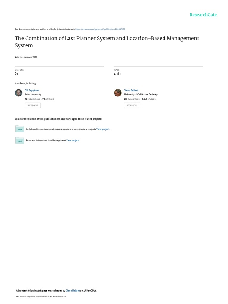 The Combination of Last Planner System and Location BMS | PDF | Business
