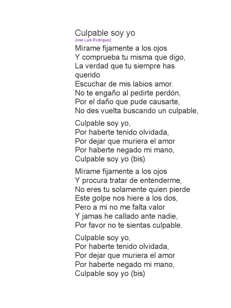 Culpable Soy Yo - Docx JLR | PDF