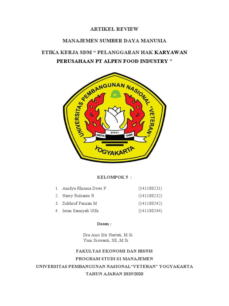 Studi Kasus Etika Kerja SDM PT AFI Kel. 5 | PDF